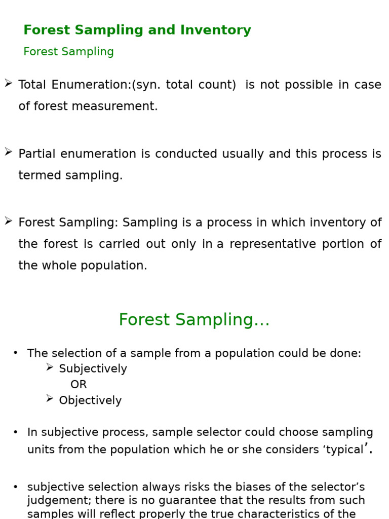 Forest Sampling and Inventory | PDF | Sampling (Statistics ...