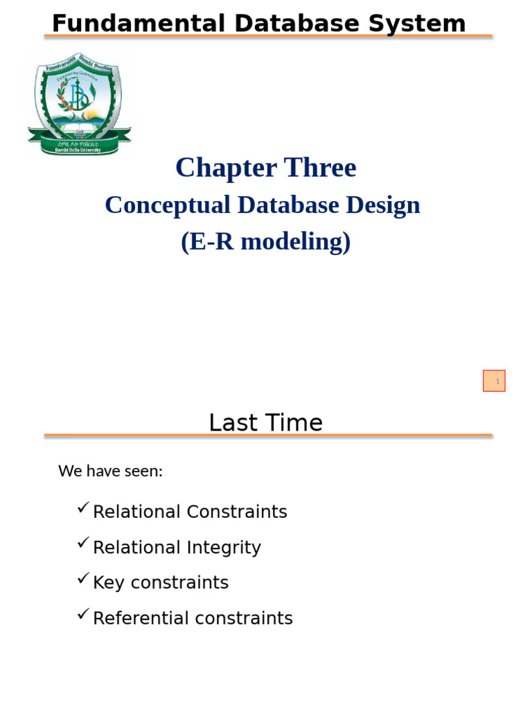 CH3 Conceptual Database Design | PDF | Conceptual Model | Data Model