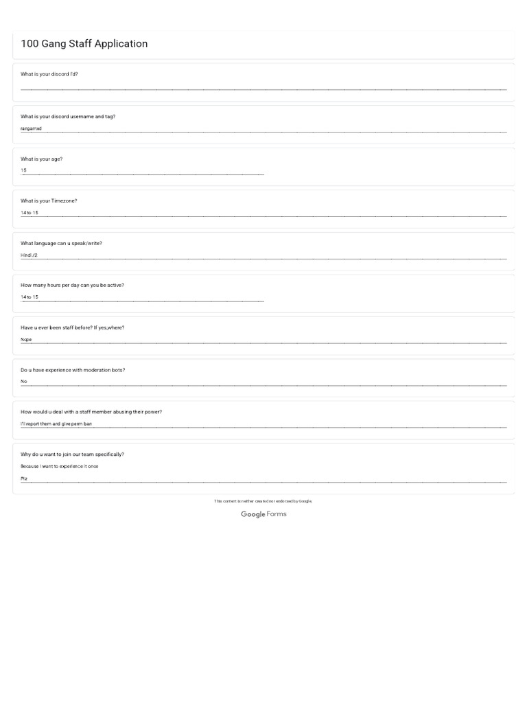 100gang Staff Application | PDF | Web Conferencing | Instant Messaging