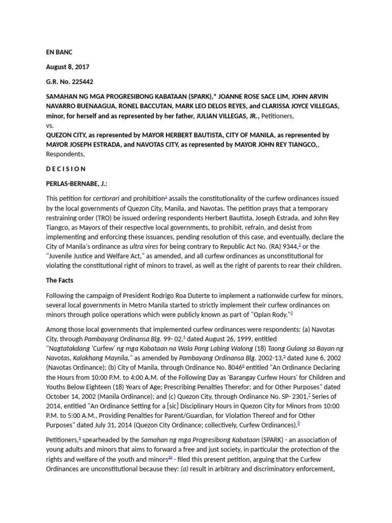 SAMAHAN NG MGA PROGRESIBONG KABATAAN Vs QUEZON CITY | PDF | Overbreadth ...