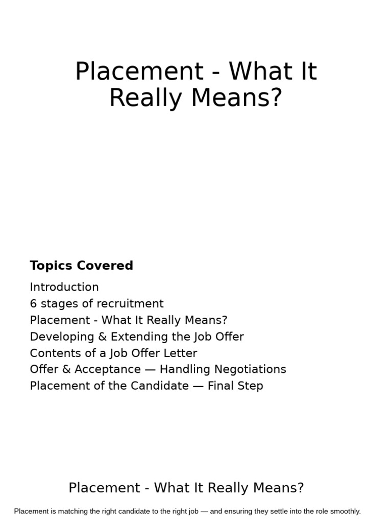Placement - What It Really Means | PDF | Human Resource Management ...