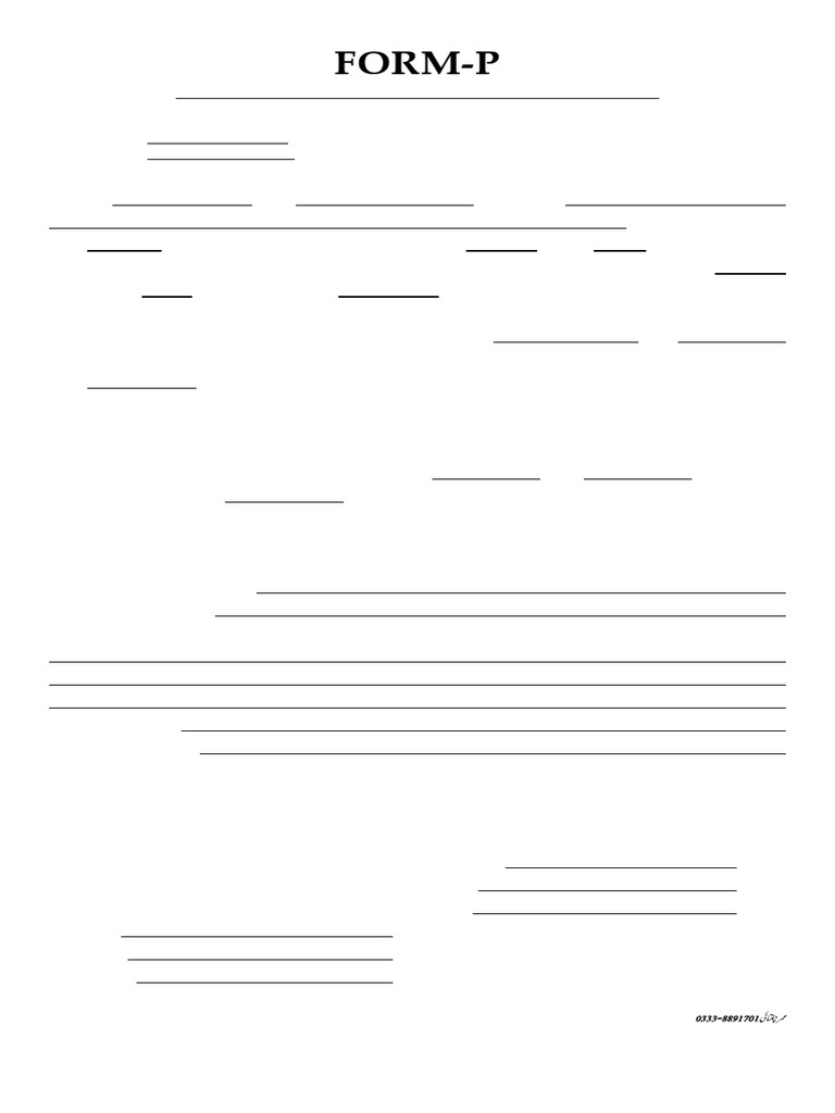 Arslan Form P | PDF
