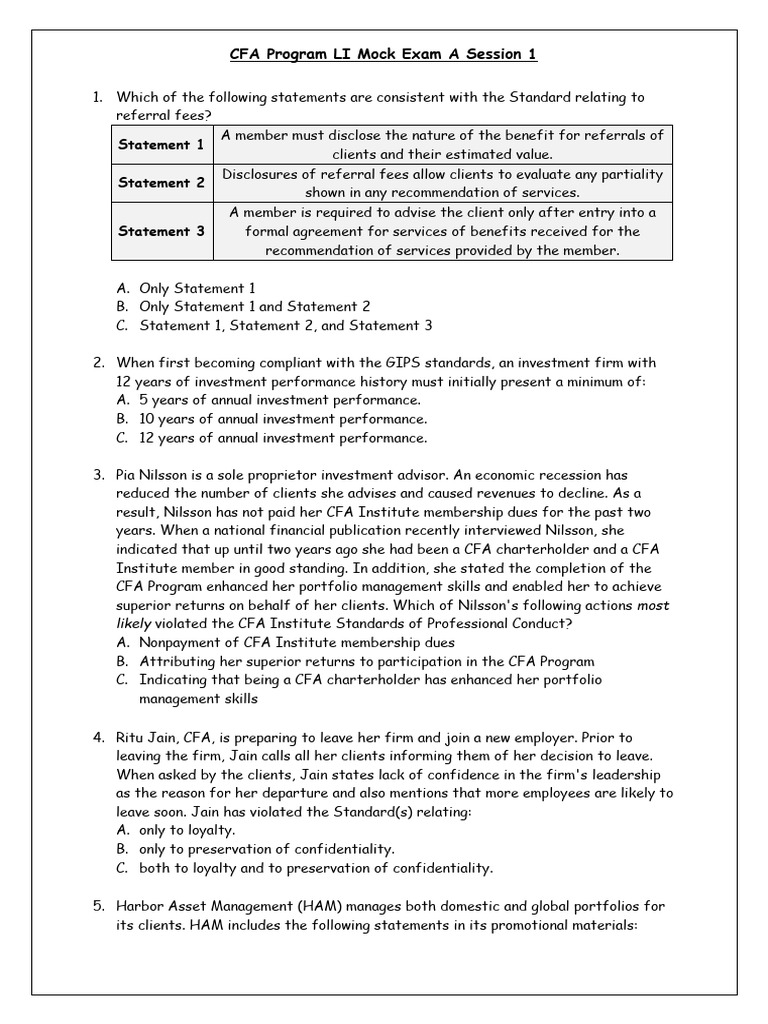 CFA Combined Mock Papers | PDF | Taxes | Cost Of Capital