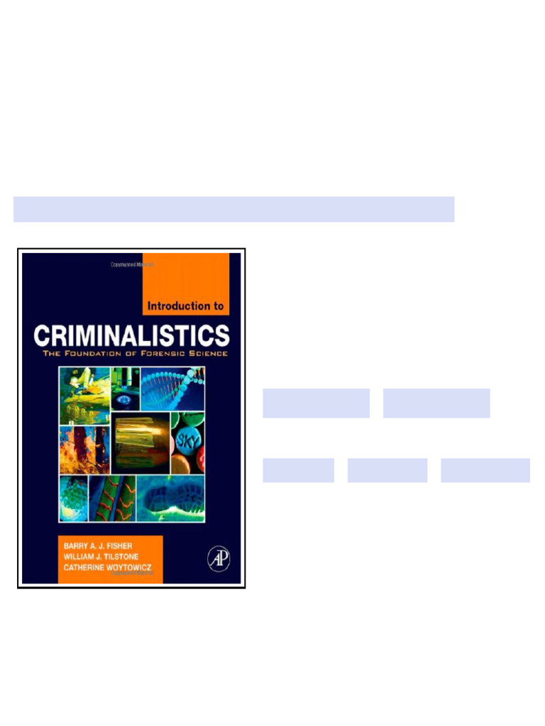 Introduction to Criminalistics The Foundation of Forensic Science 1st ...