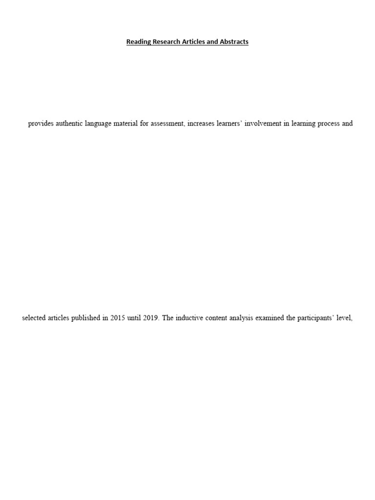 Week 13 - Reading Abstracts | PDF | English As A Second Or Foreign ...
