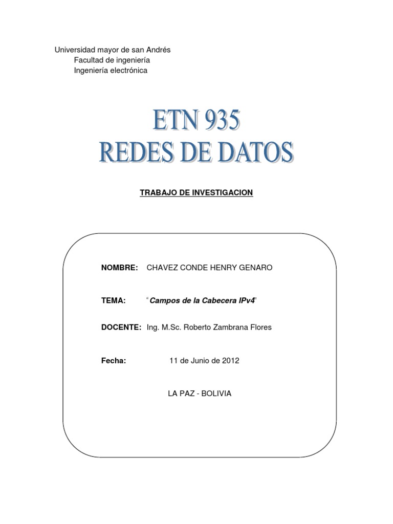 Etn 935 Cabecera IP | PDF | Protocolos de comunicaciones | Arquitectura ...