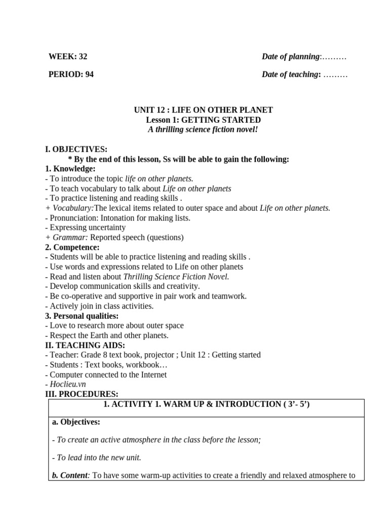 Unit 12-Life on Other Planets - Review 4 | PDF | Question | Verb