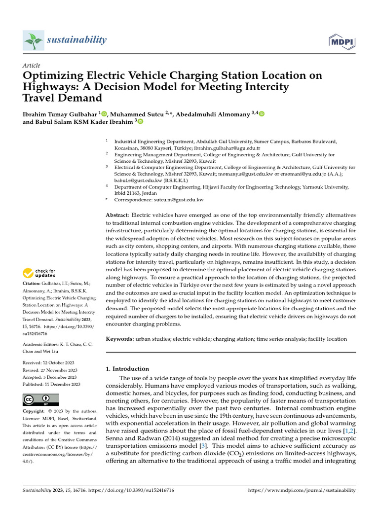 Sustainability 15 16716 | PDF | Electric Vehicle | Autoregressive ...