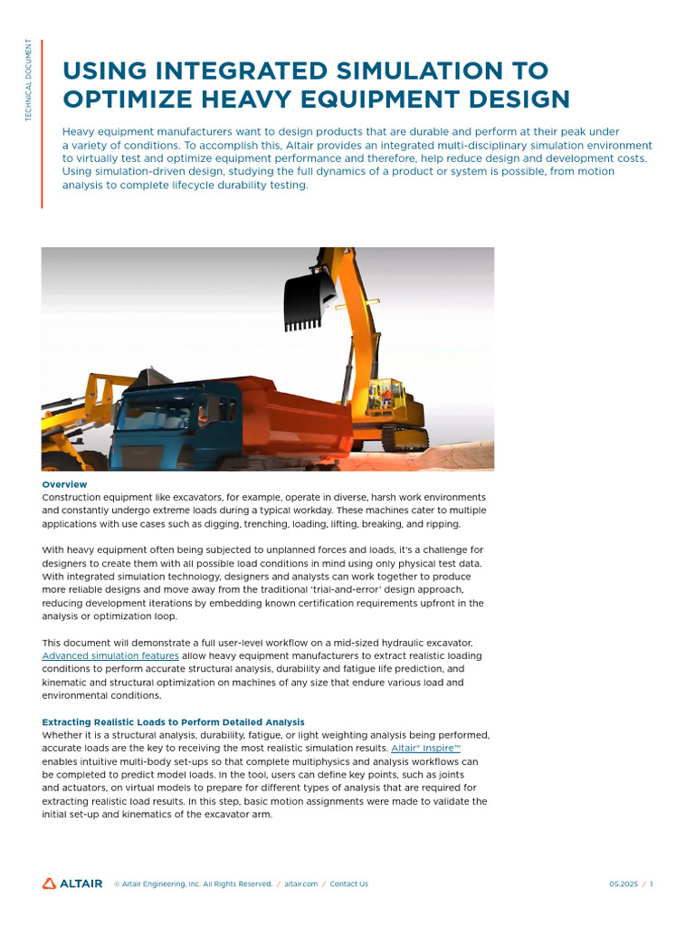 SIM TechnicalDocument IntegratedSimulationOptimizeHeavyEquipmentDesign ...