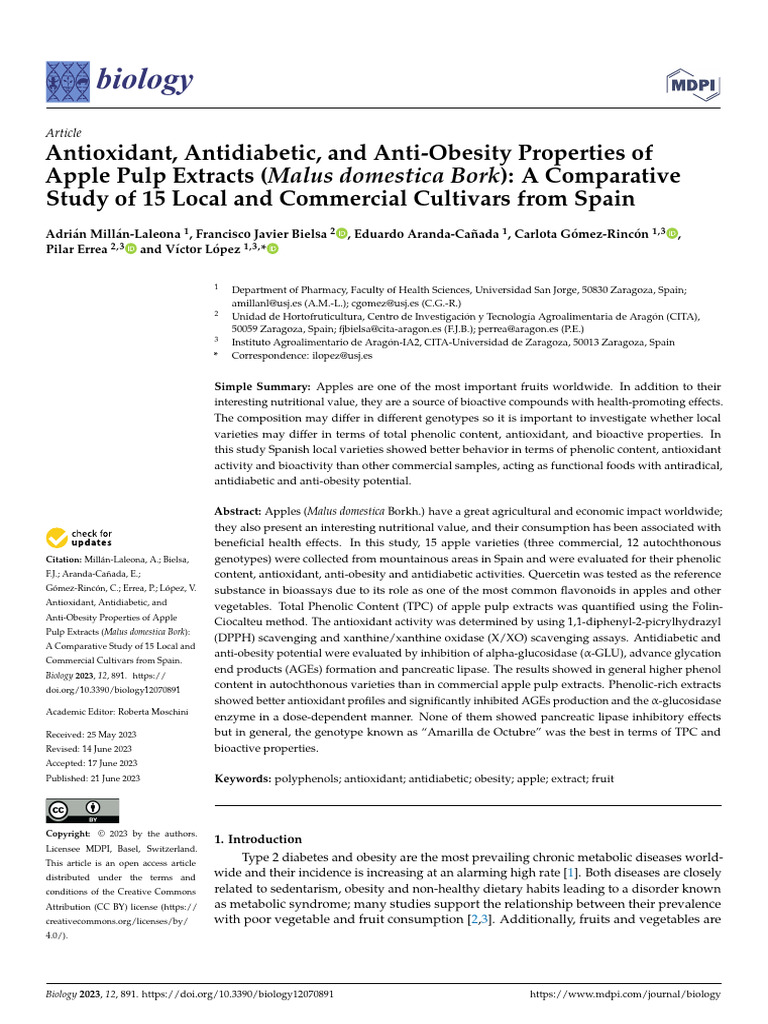 biology-12-00891-v2 | PDF | Polyphenol | Flavonoid