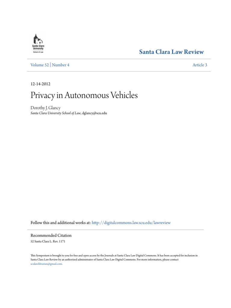 Privacy in Autonomous Vehicles | PDF | Privacy | Autonomy