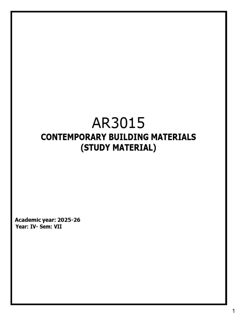 Cbm Ar- Contemporary Building Material[1] | PDF | Concrete | Composite ...