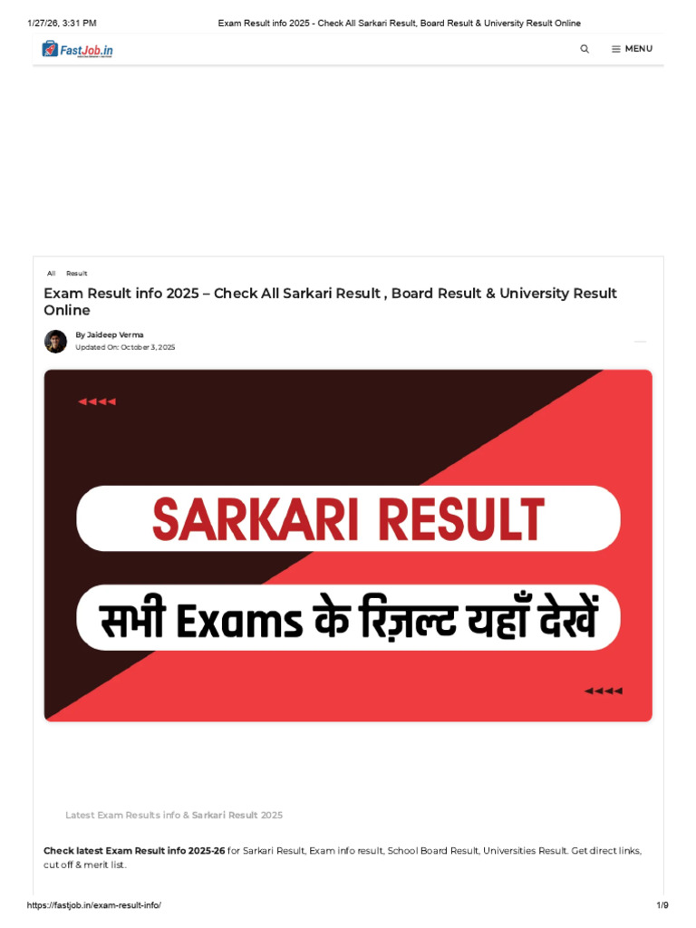 Exam Result info – Check All Sarkari Result | PDF | Educational Stages ...