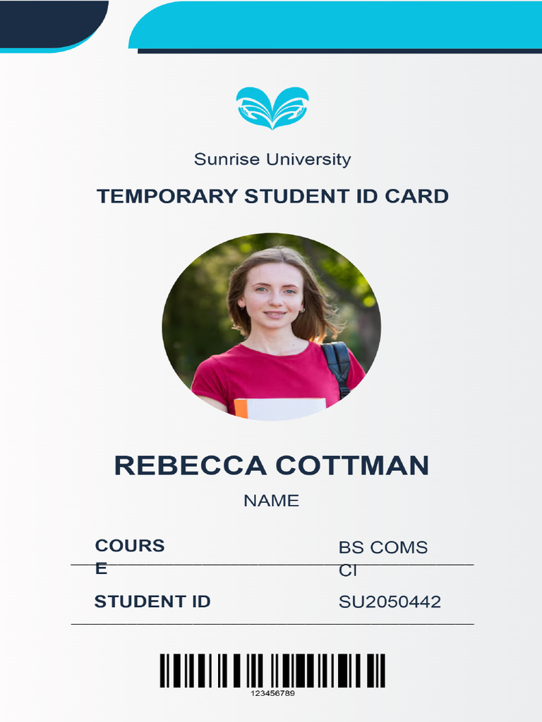 New Temporary Student ID Card Template | PDF