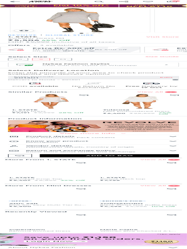 1. STATE Mini Dresses Buy 1. STATE Sweater Dress (S) Online Nykaa ...