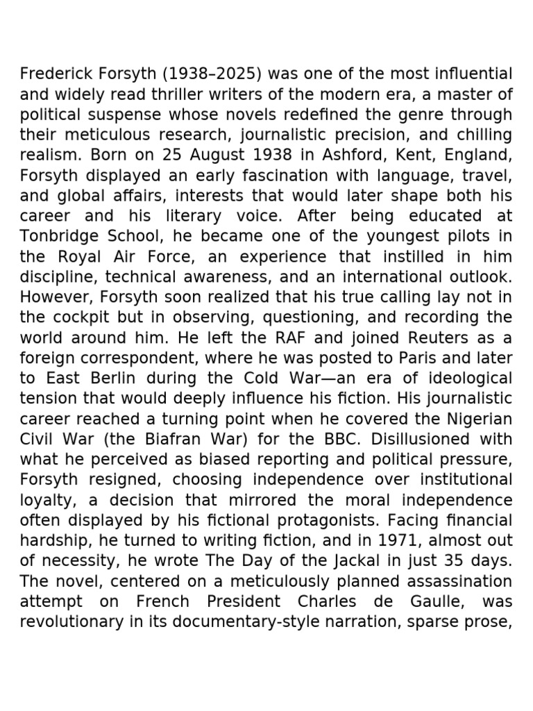 Frederick Forsyth Ss | PDF
