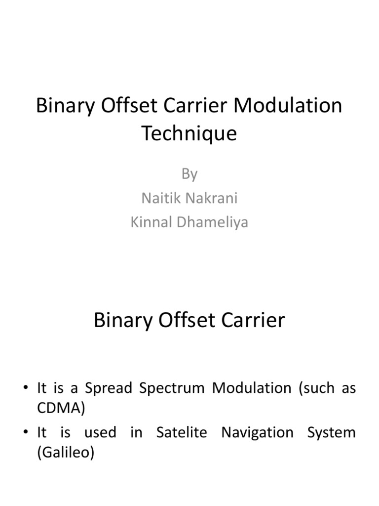 Binary Offset Carrier Pdf Code Division Multiple Access Global Positioning System