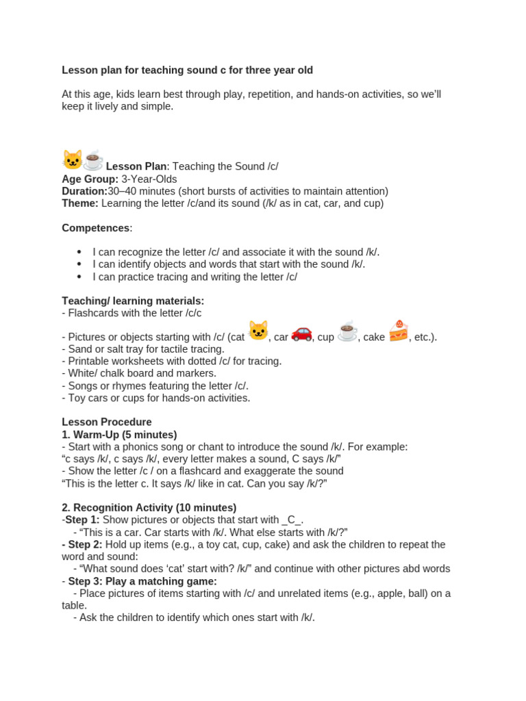 Jolly Phonics Lesson Plans for 3 Year Olds | PDF | Phonics | Lesson Plan