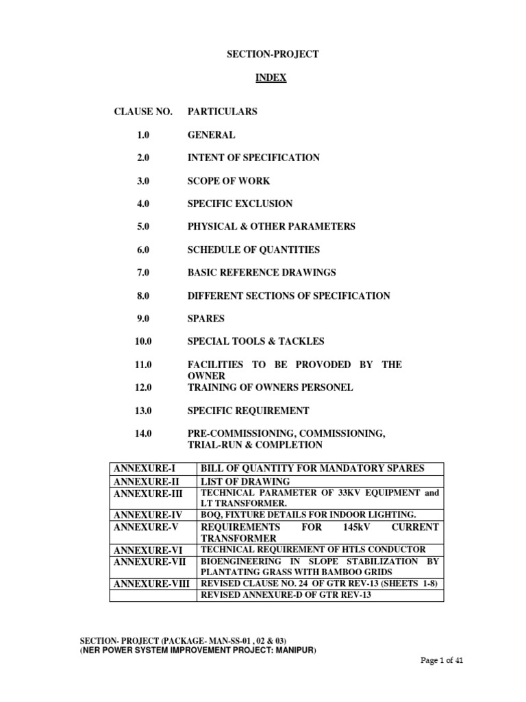 1 Manipur Sec Project MAN SS 01-02-03 | PDF | Electrical Equipment ...