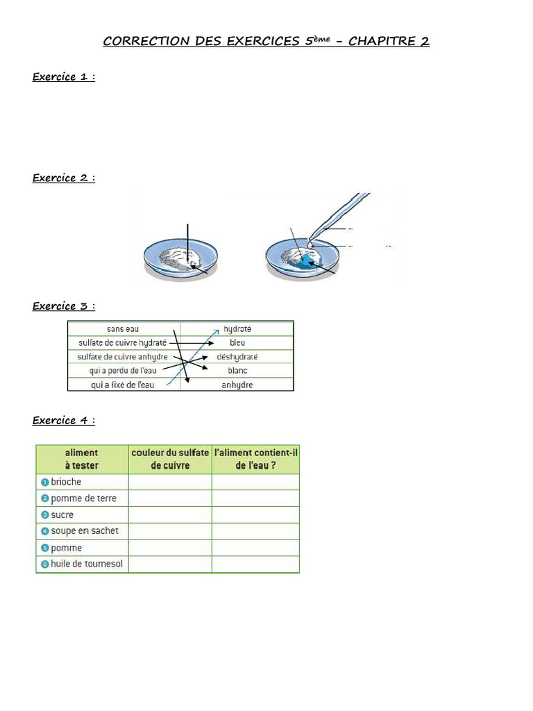 Ch2 Correction Exercices 5 Me Eau Et Acides | PDF | Ph | Acide