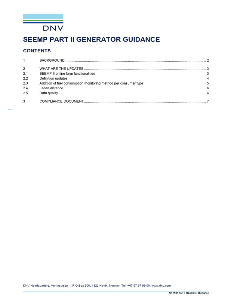 DNV SEEMP Part II Generator Guidance | PDF | Regulatory Compliance ...