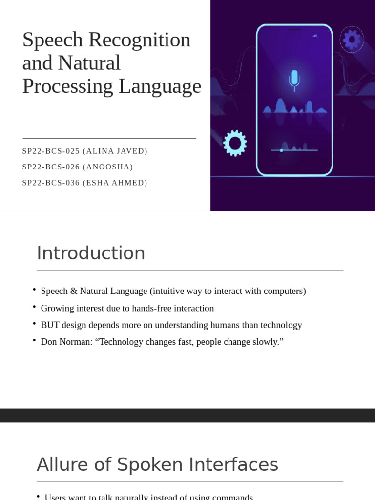 Speech Recognition and Natural Processing Language[1] | PDF | Speech ...