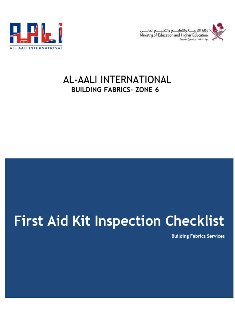 Appendix 18- First Aid Kit Inspection Checklist | PDF