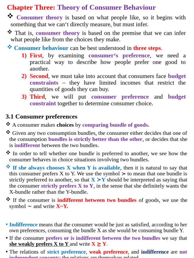 Chap 3. Theory of Consumer's Behaviour | PDF | Utility | Economics