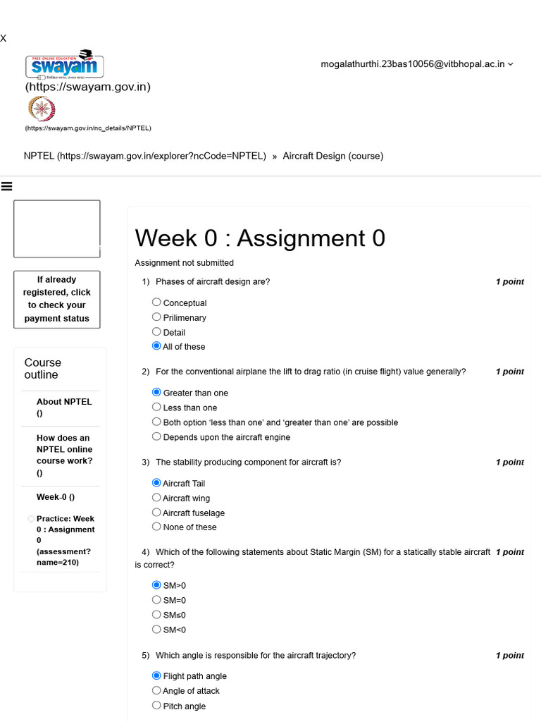 Aircraft Design - Unit 3 - Week-0 | PDF | Wing Configurations | Aeronautics