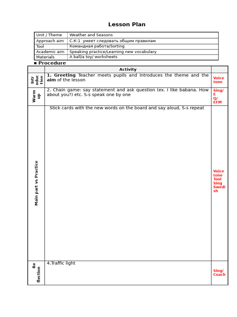 Lesson Plan Template 2023-2024 | PDF