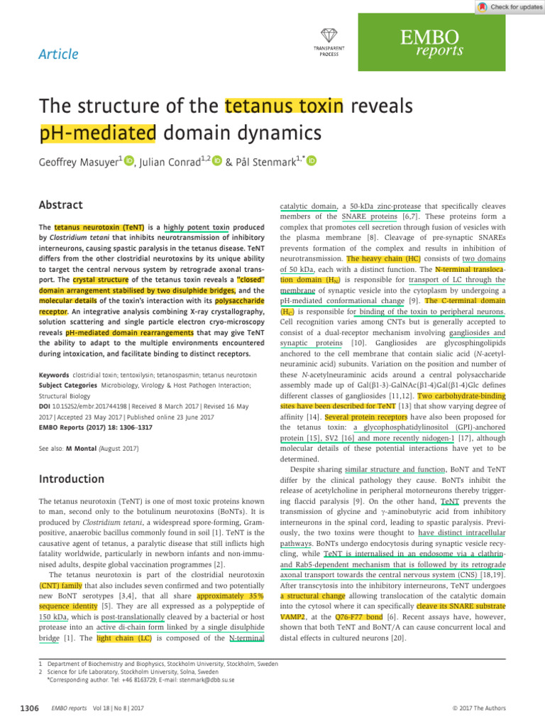 2017-The Structure of the Tetanus Toxin Reveals PH‐Mediated Domain ...