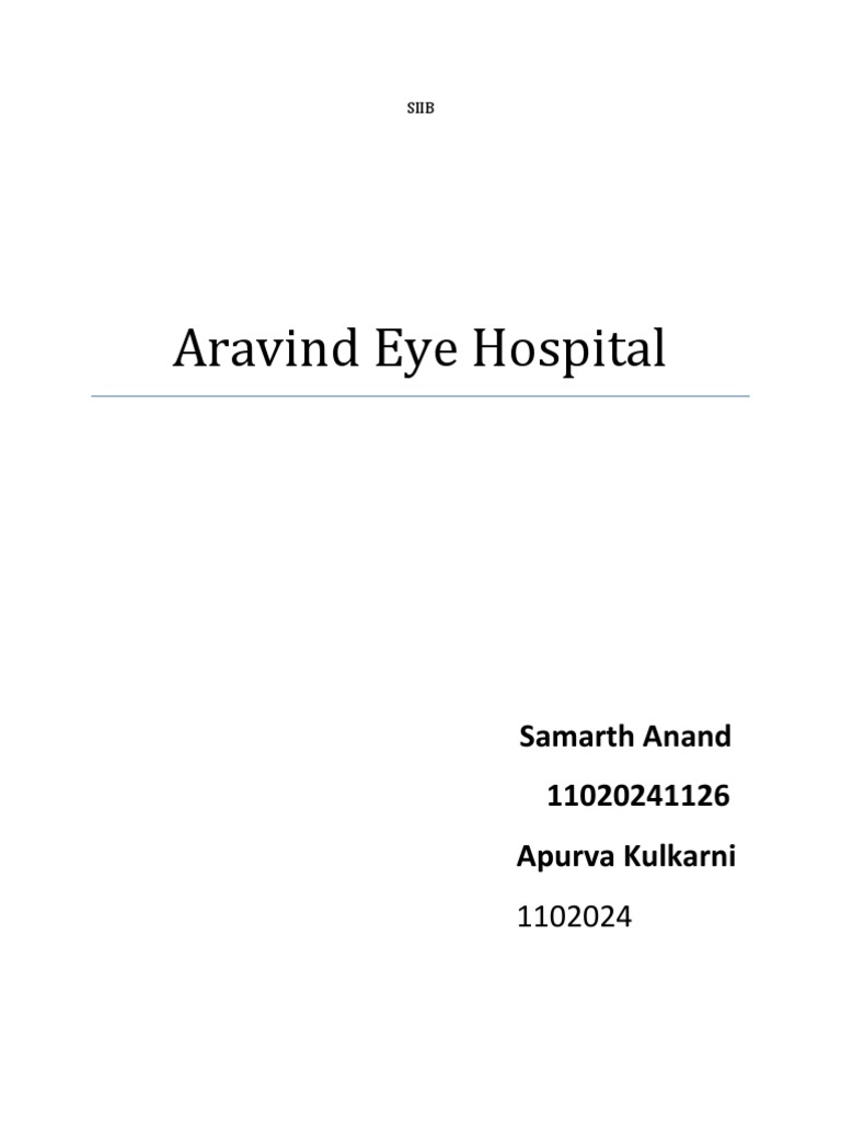 Aravind Eye Care System | PDF | Hospital | Health Care
