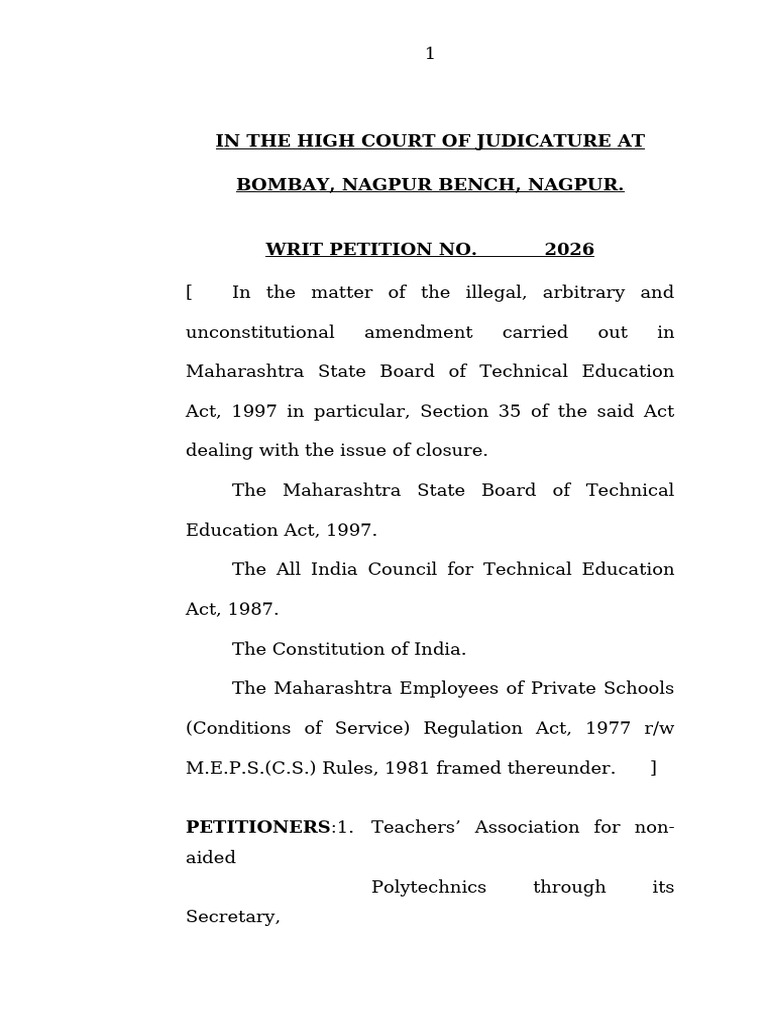 Section 35 Draft by Dvs With Prayer | PDF | Bill (Law) | Vocational ...