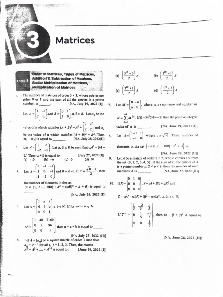 Matrices | PDF