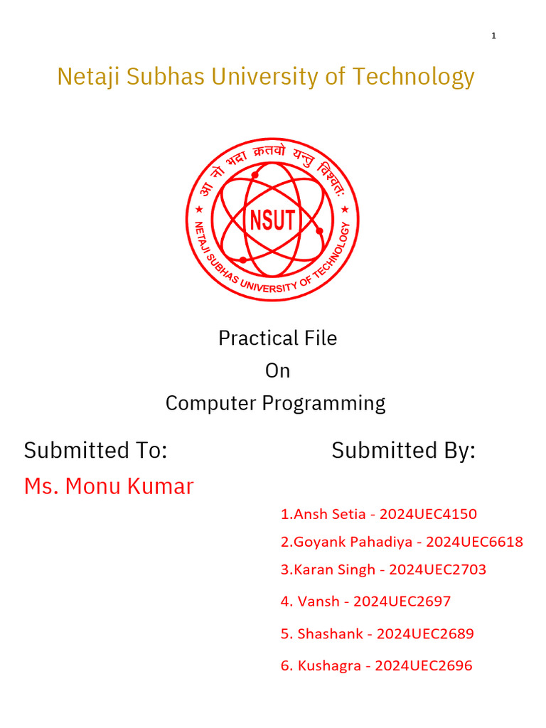 CP Project- Abhay Kumar- 2024UEC2569(Word).PDF (1) | PDF | Computer File | Filename