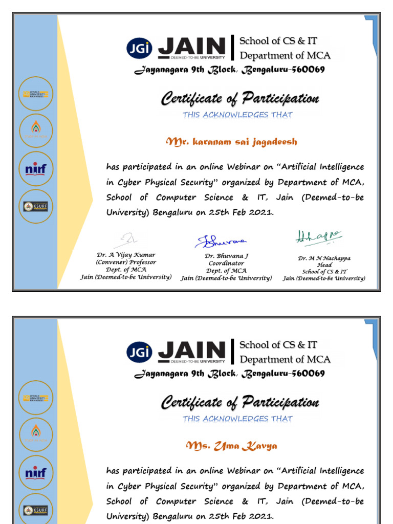 All Certificates (1) | PDF