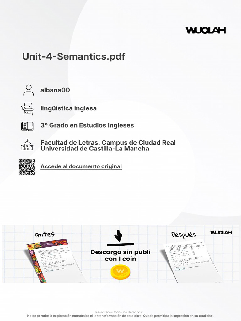 Wuolah Free Unit 4 Semantics | PDF | Semantics | Linguistics