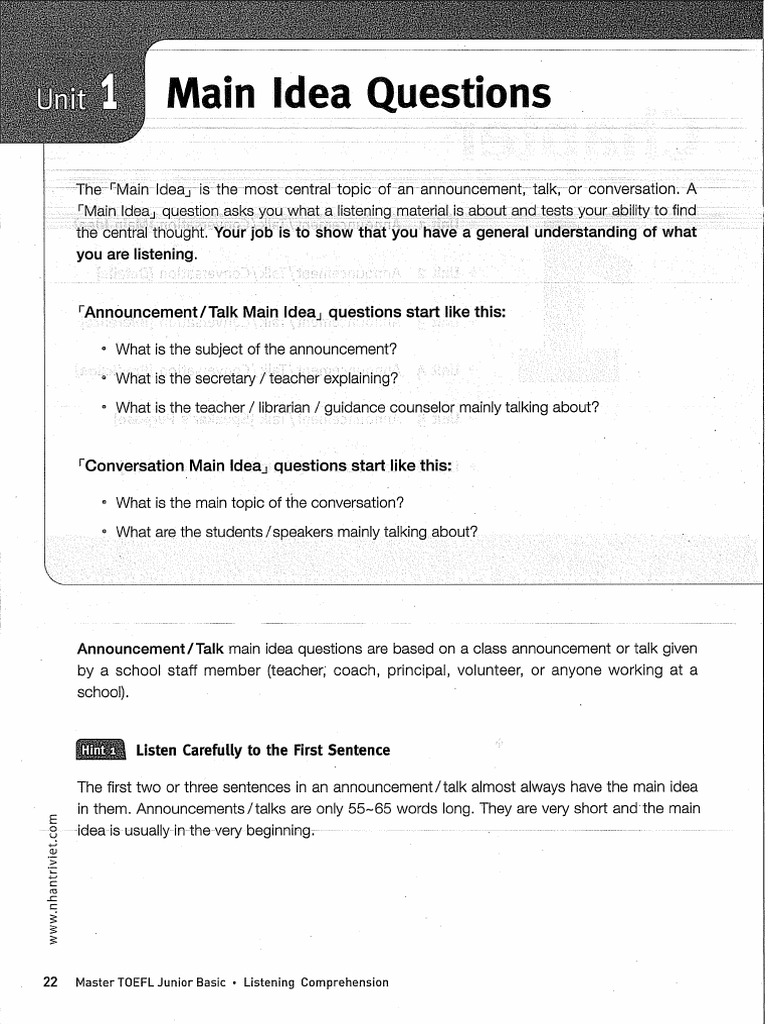 G5_W24 Listening-Main Idea-Q3 L1 | PDF