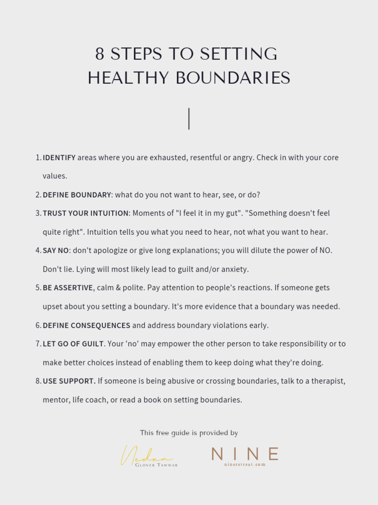 8 Steps To Setting Boundaries | PDF