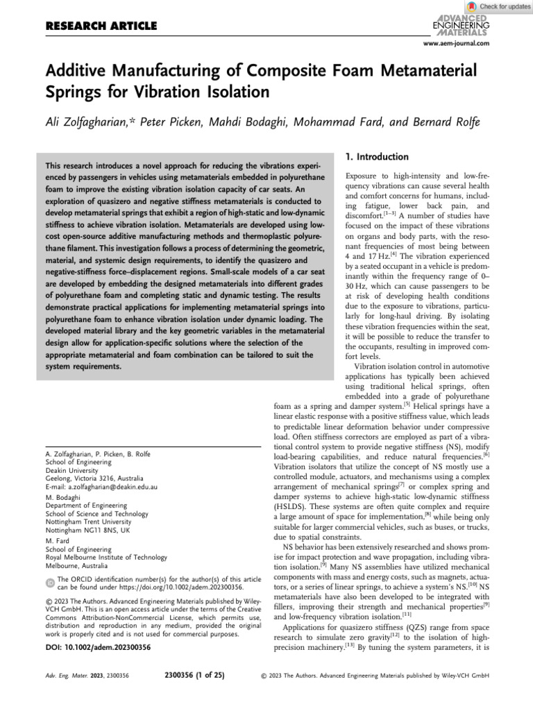 Adv Eng Mater - 2023 - Zolfagharian - Additive Manufacturing of ...