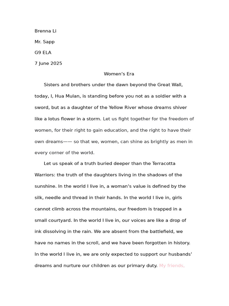 LI Brenna-I Have a Dream.3rd Draft | PDF