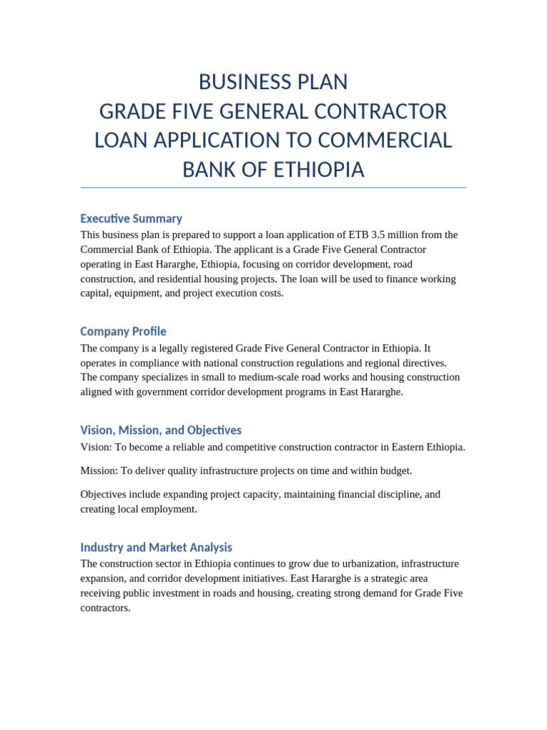 Grade Five General Contractor Business Plan | PDF | Revenue | Road