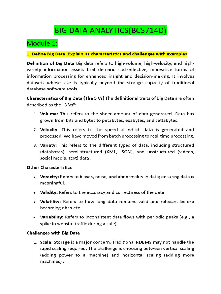 BIG DATA ANALYTICS | PDF | Apache Hadoop | No Sql