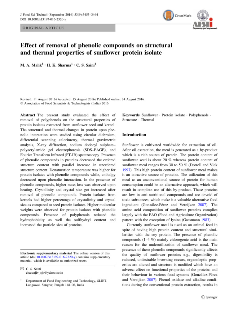 4-FTIR ANS and CD Effect of Removal of Phenolic Compounds on Structural ...