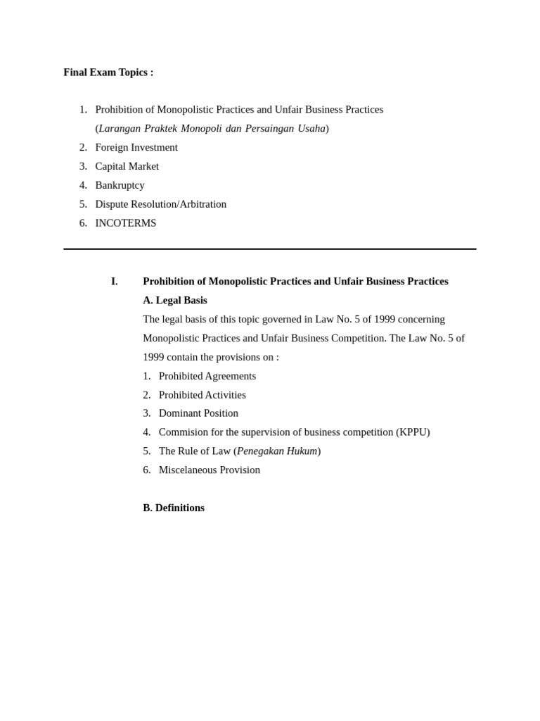 Final Exam Topics | PDF