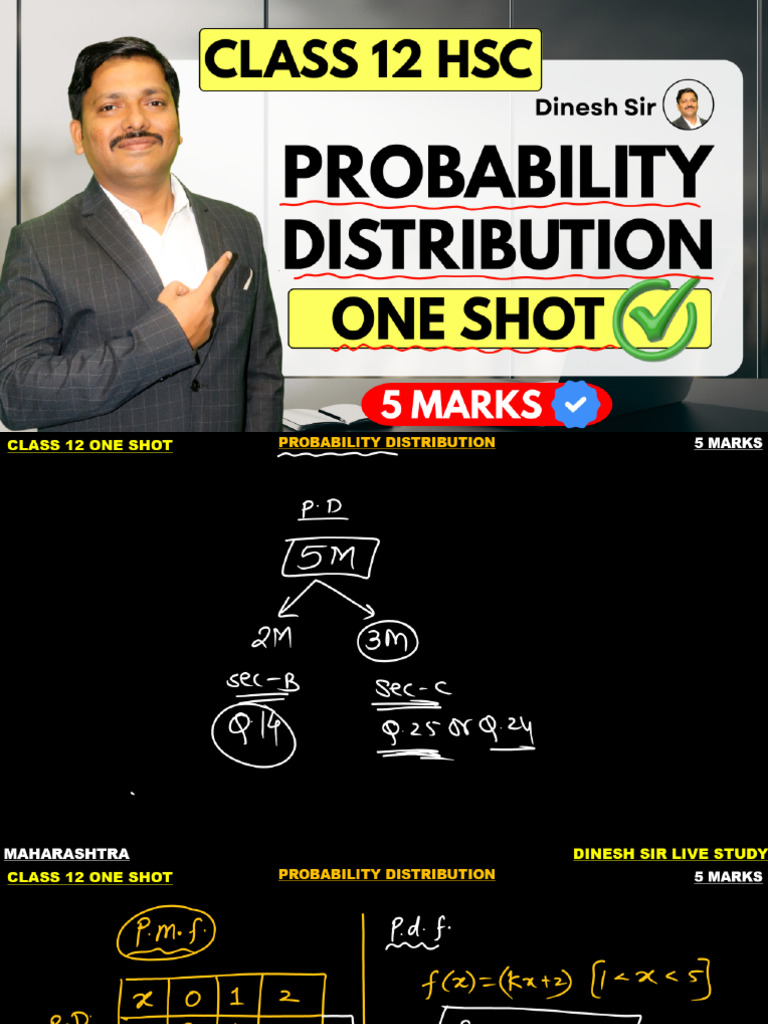 Probability Distribution One Shot | PDF