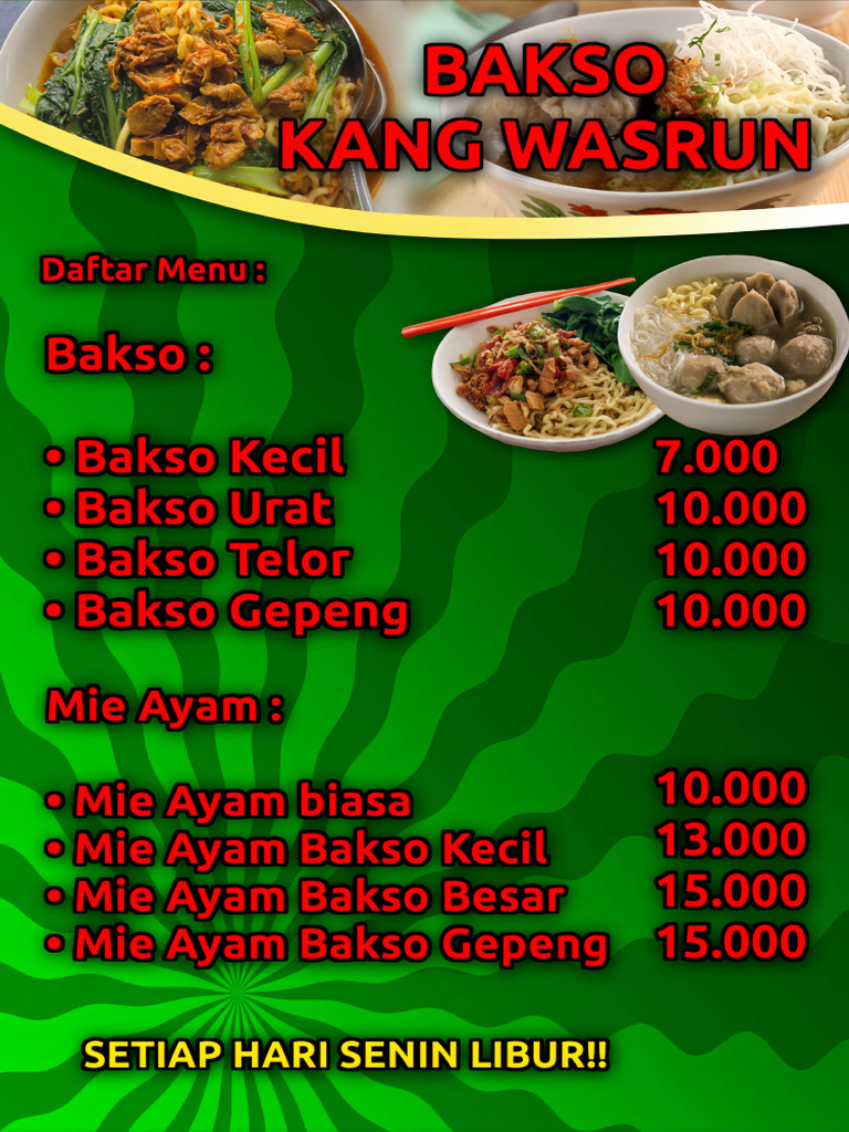 Poster Bakso & Menu Bakso | PDF