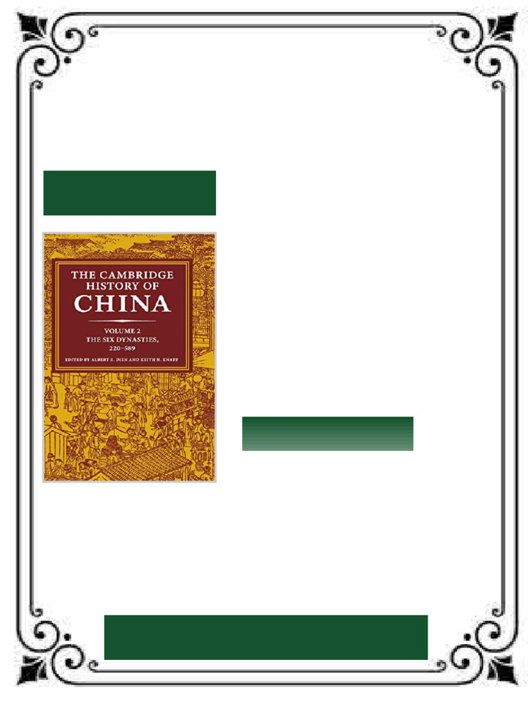 The Cambridge History of China, Vol.2: the Six Dynasties, AD 220-589 ...
