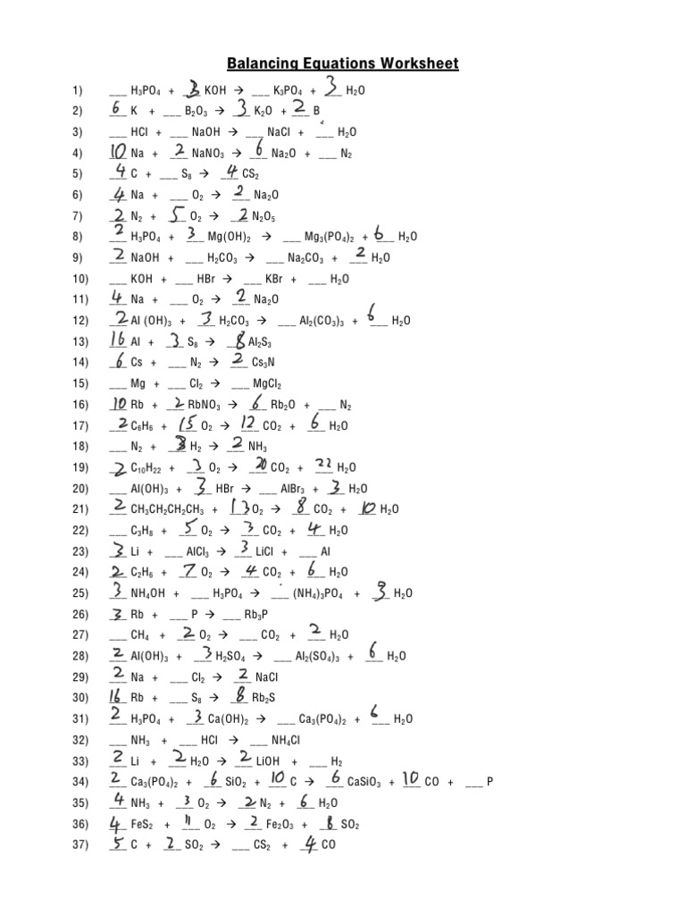 Balancing Equations 1 | PDF