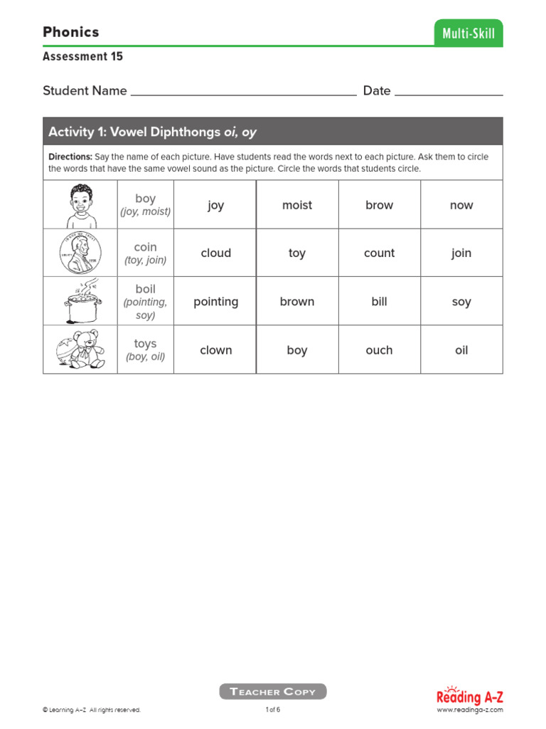 Pa g2 Phonics Assessment 15 | PDF | Phonics | Phonetics